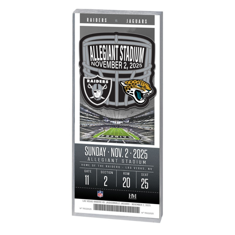 RAIDERS VS. JAGUARS 2025 GAME DAY ACRYLIC TICKET